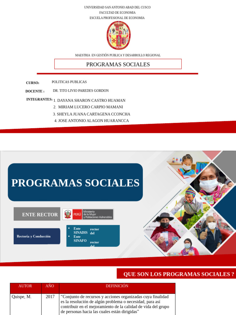Programas Sociales | PDF | Infraestructura | Pobreza