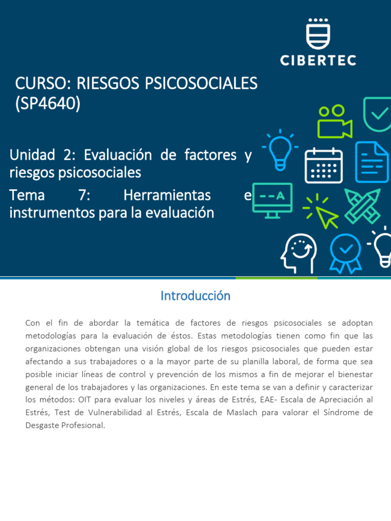 PPT Unidad 02 Tema 07 2024 Riesgos Psicosociales (4640) | PDF | Burnout ocupacional | Sicología