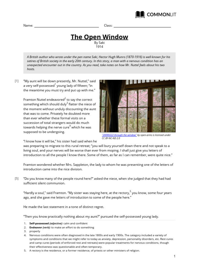 5 SS3 The Open Window | PDF | Saki