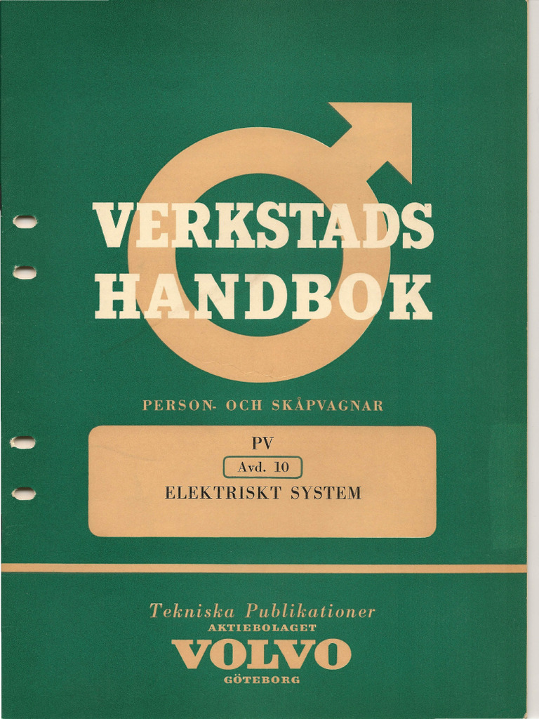 Verkstads Handbok PV444-445 Avd 10 Elektriska System - Équipements ...