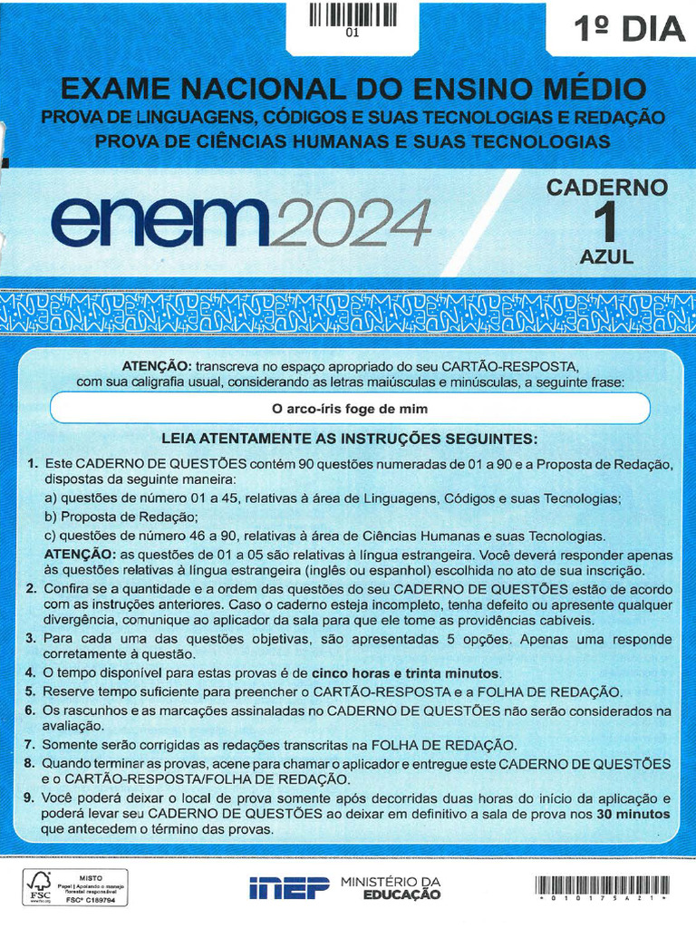 Prova Do Enem 2024 | PDF