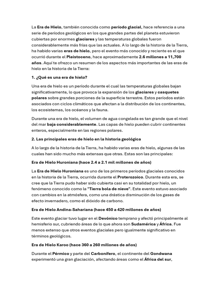 La Era de Hielo | PDF | Era de Hielo | glaciar