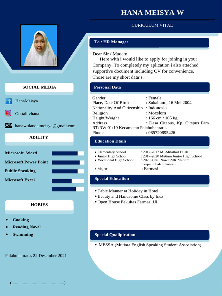CV Hana Meisya SMK Mutiara Terpadu | PDF