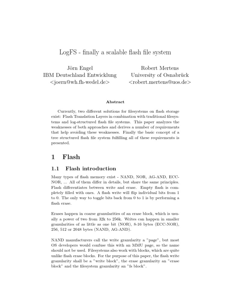 Logfs - Finally A Scalable Flash File System | PDF | Flash Memory | Information Technology ...