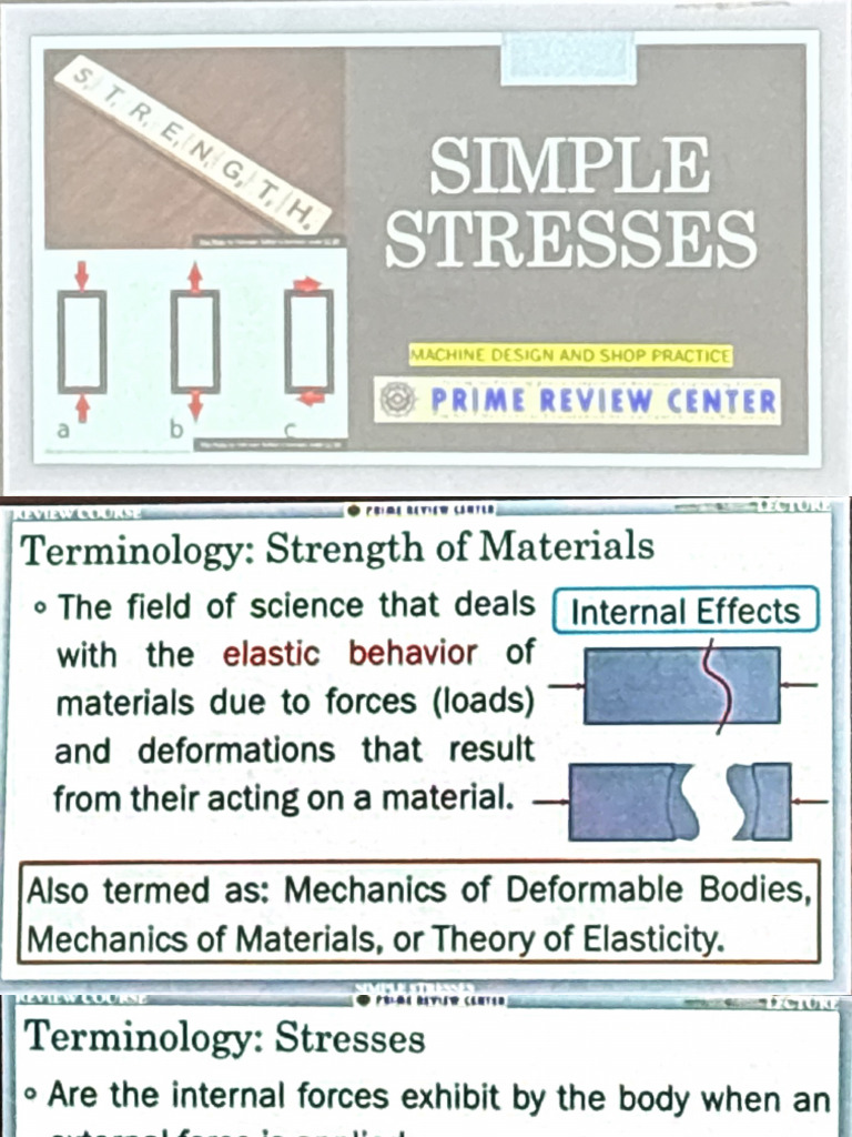 MACHINE DESIGN - Simple Stresses | PDF