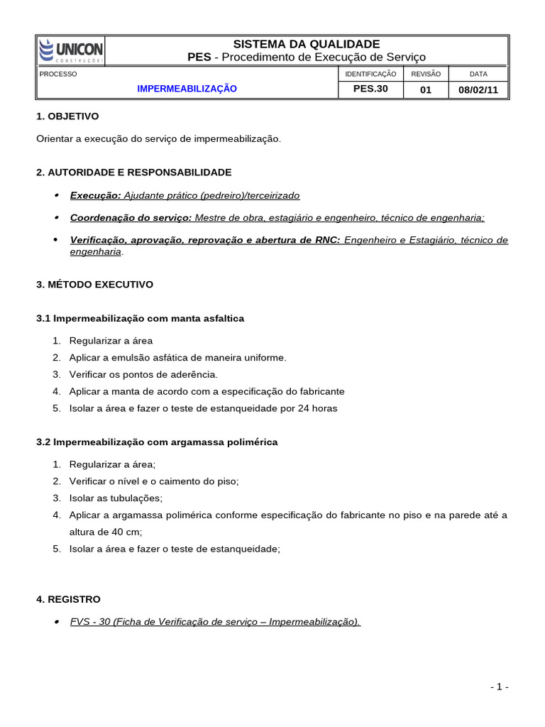 PES. 30 - Impermeabilização | PDF | Casa e Jardim | Computadores