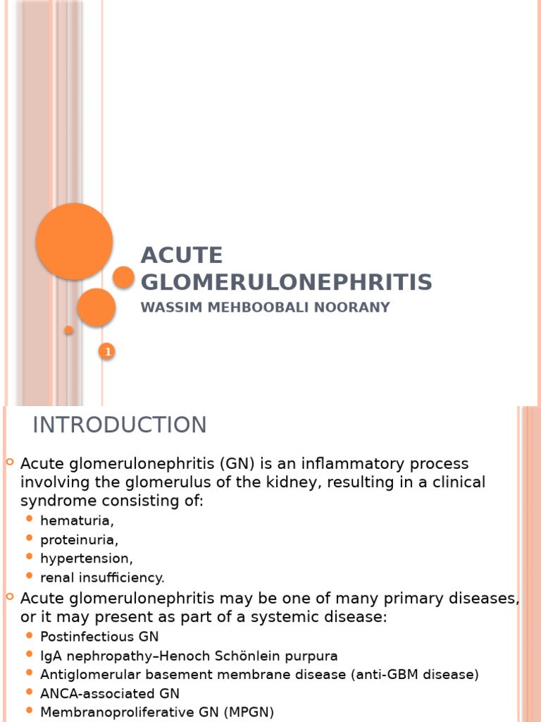 Lecture 21 ACUTE GLOMERULONEPHRITIS | PDF | Kidney Disease | Causes Of Death