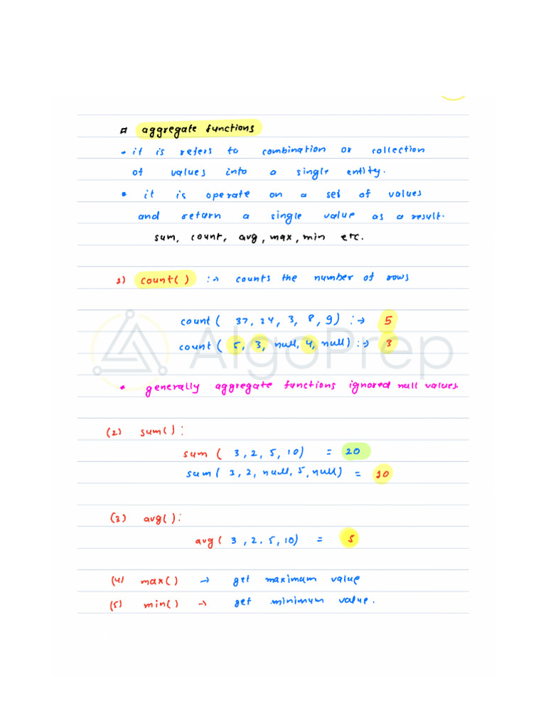 SQL Aggregate Functions Explained | PDF | Computer Programming | Mathematics