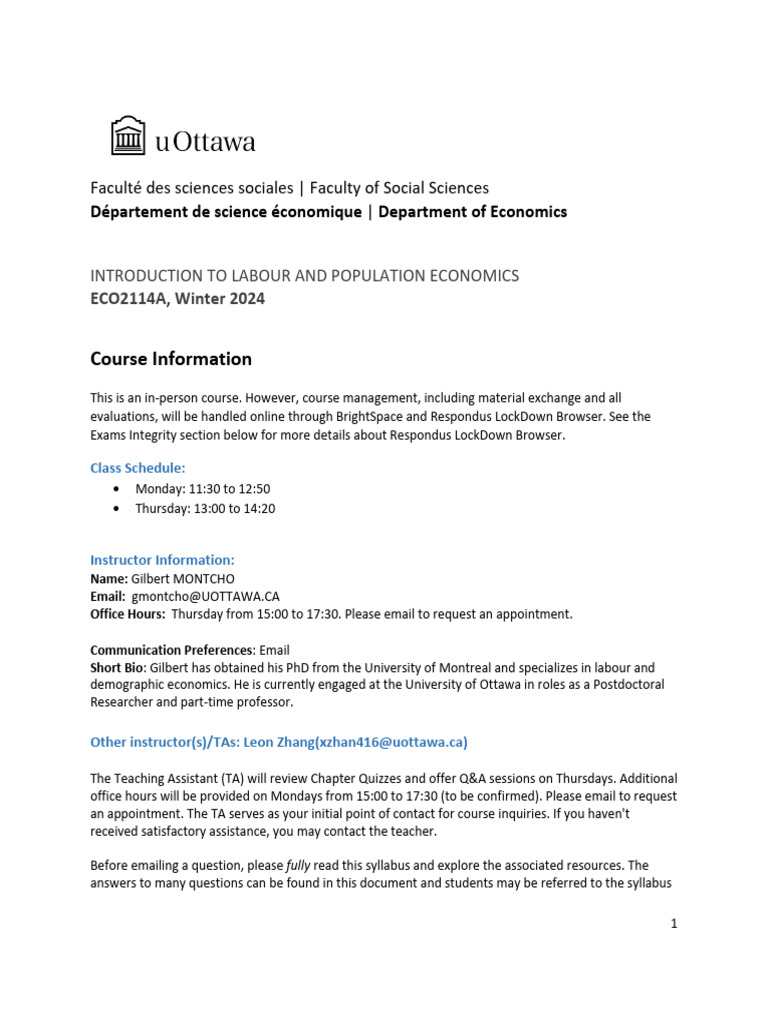 Labour & Population Economics Course | PDF | Labour Economics | Economics