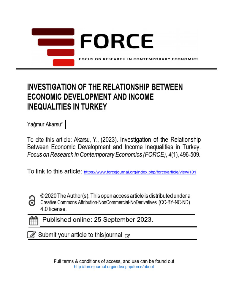 Investigation of The Relationship Between Economic Development and ...