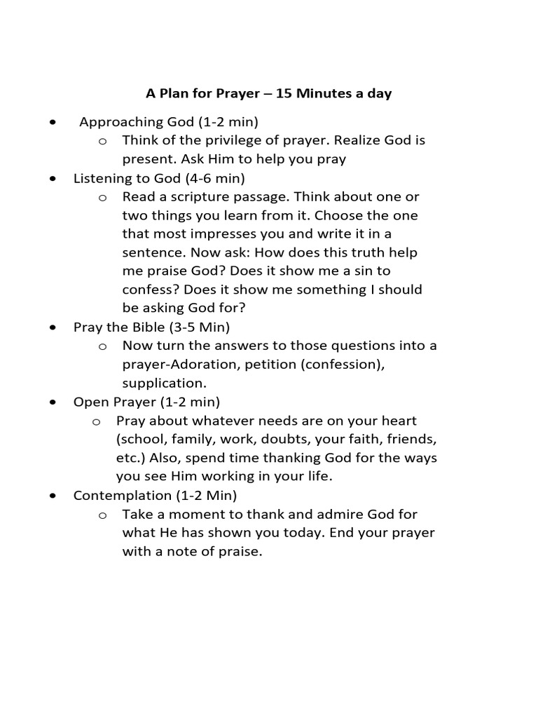 Prayer Outline | PDF