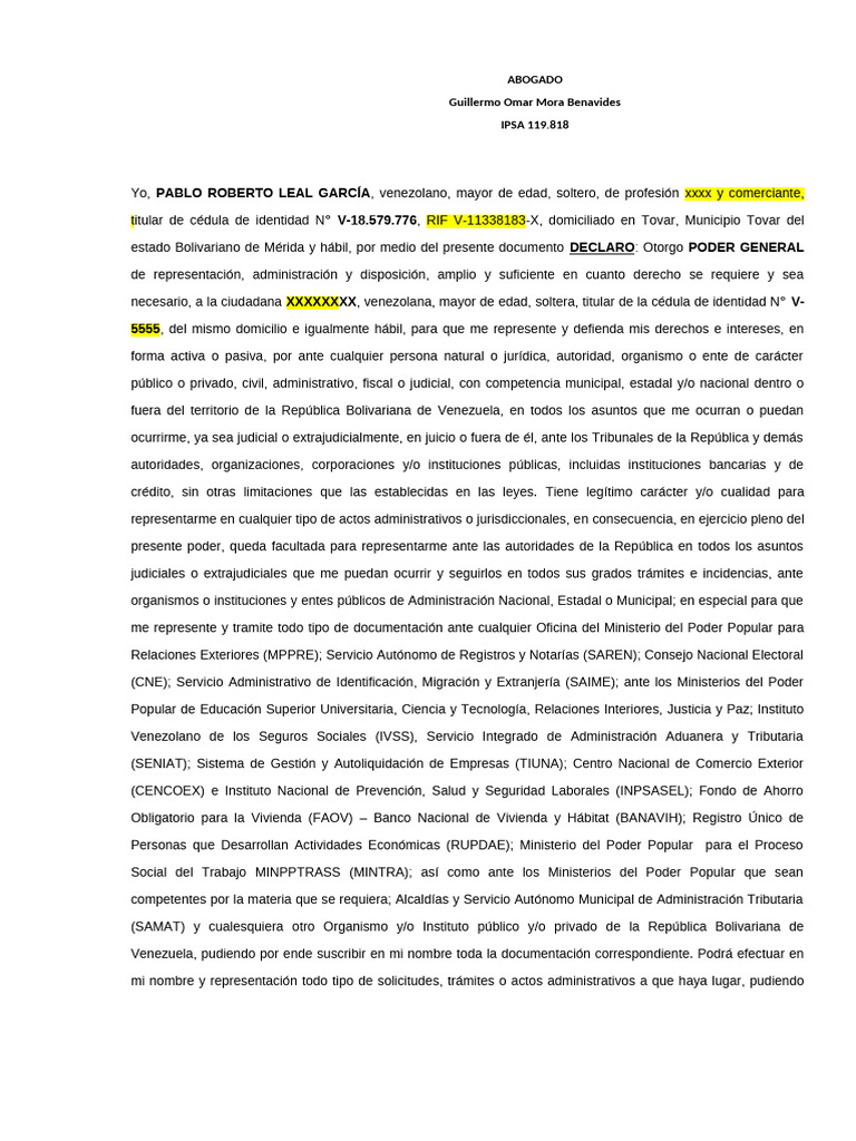 Poder Pablo Leal | PDF | Cheque | Bancos