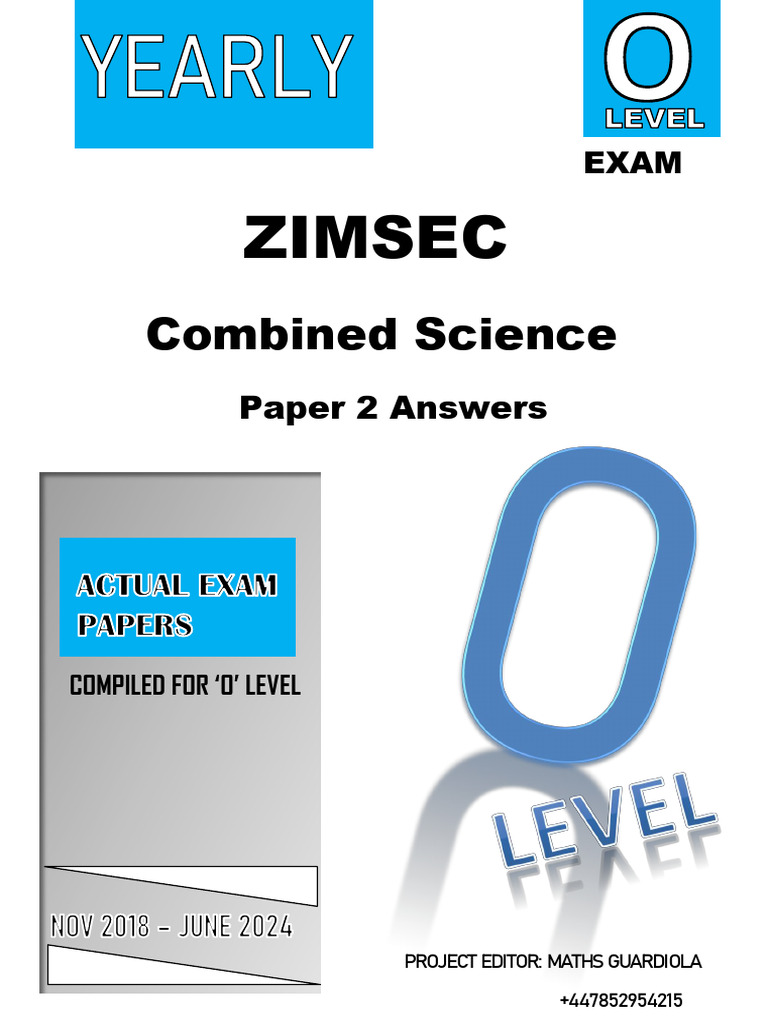 Combined Science Paper 2 Marking Schemes Nov 2018 - June 2024 @maths ...