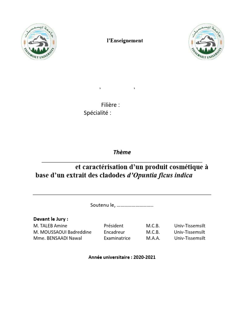 Formulation cosmétique à base d'Opuntia | PDF