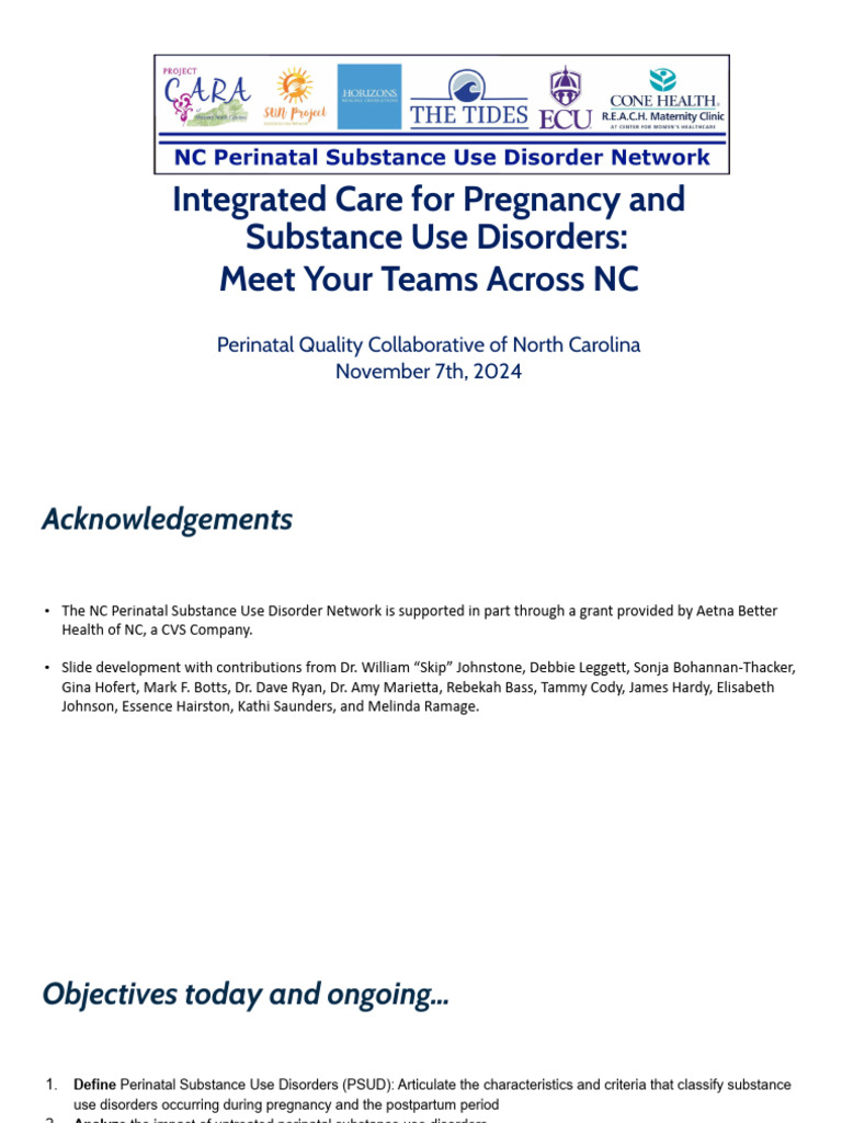 PQCNC - Integrated Care For Pregnancy and Substance Use Disorders: Meet ...