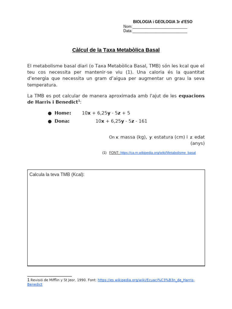 TMB Fitxa Activitat Final | PDF