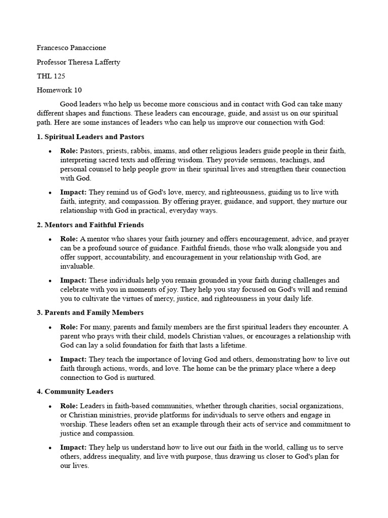 The Old Testament Homework 10 | PDF | Faith | Prayer