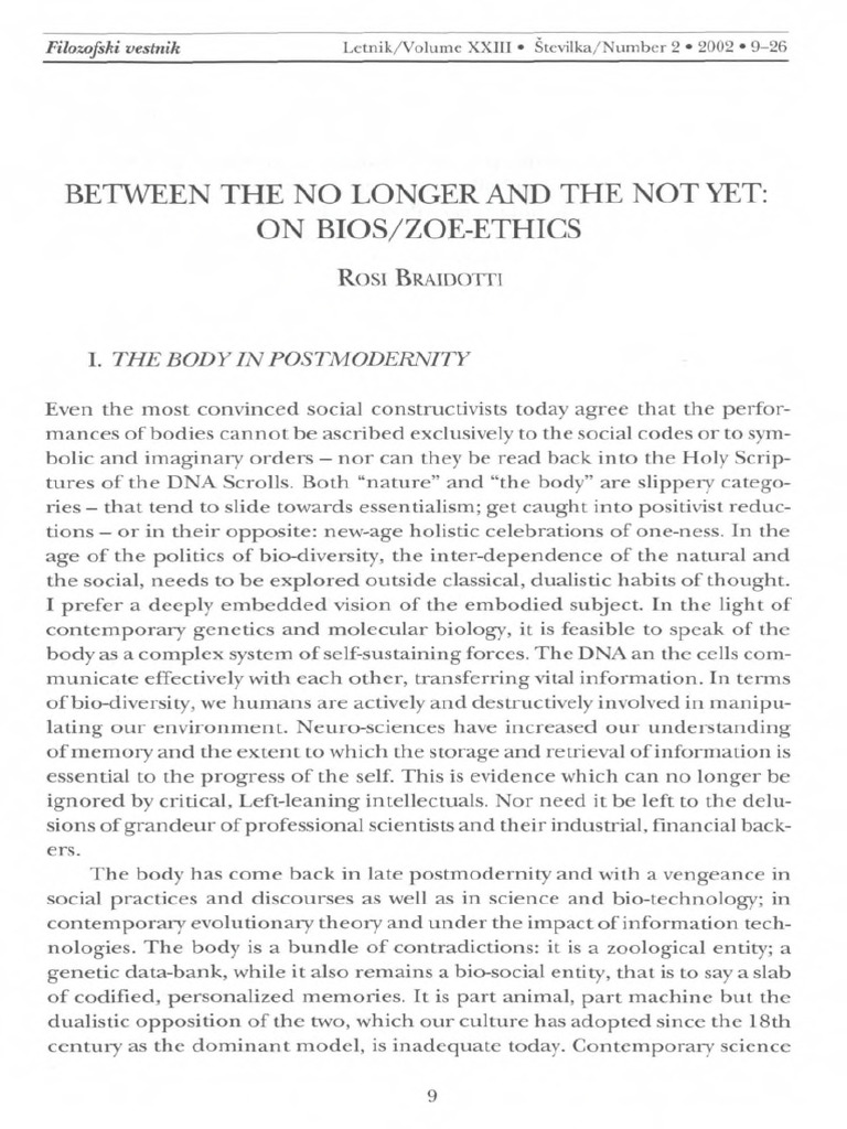 Braidotti bios:zoe | PDF