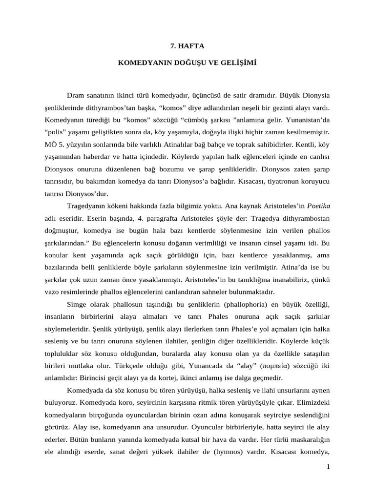 Hafta KomedyanÄ N DoÄ Uå U Ve GeliÅ Imi | PDF