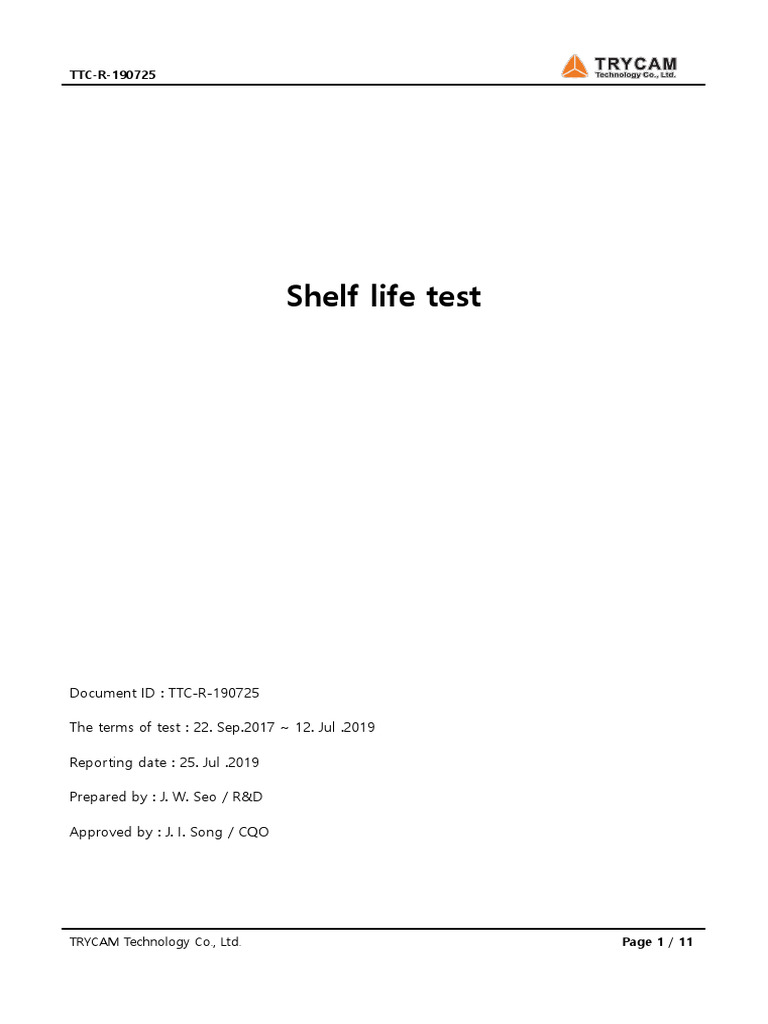 TRYCAM-Revolution - 수명 - Life test | PDF | Electricity | Electrical ...