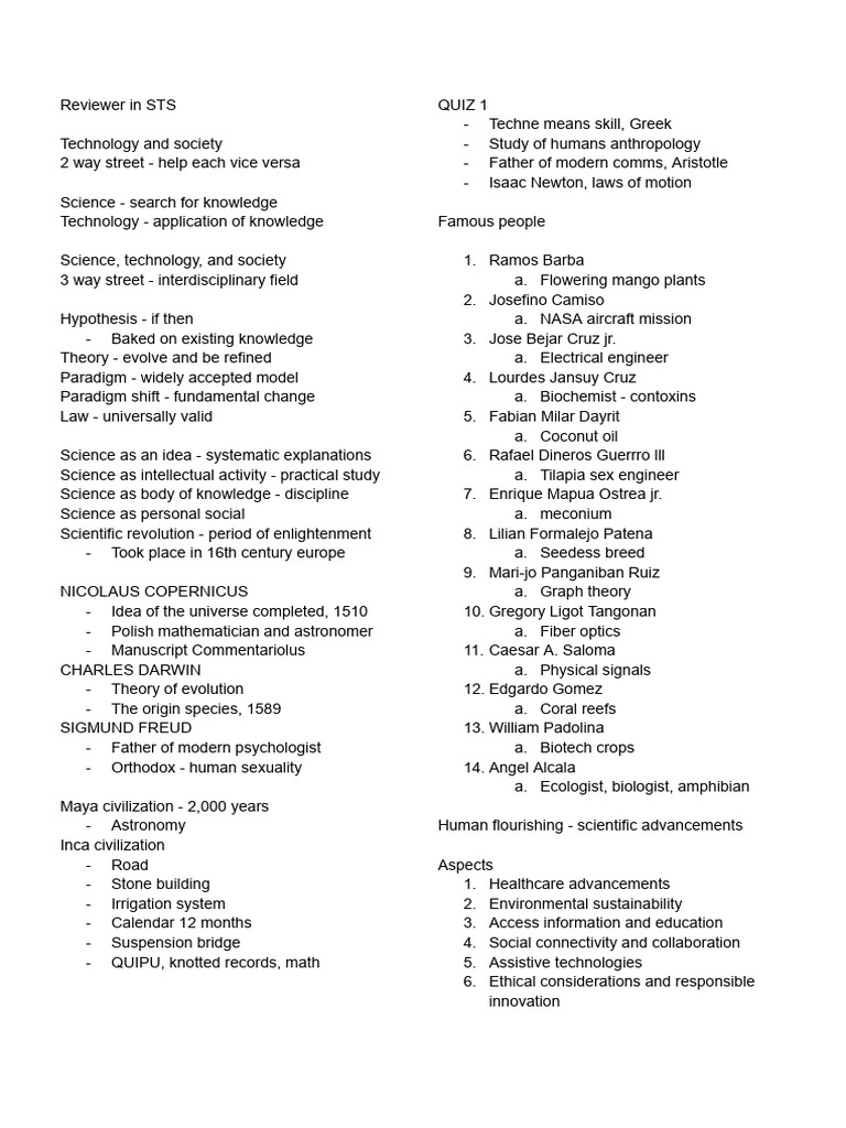 STS Reviewer | PDF | Science | Homo