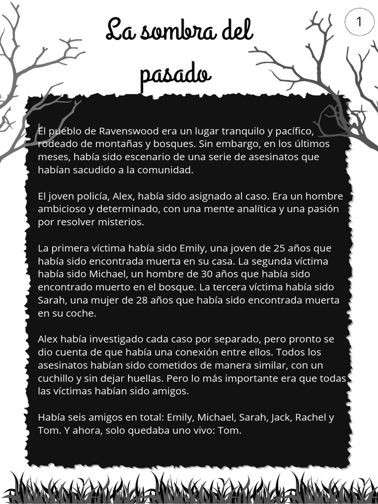 Cuento "La Sombra Del Pasado" | PDF | Novela negra, policíaca y ...