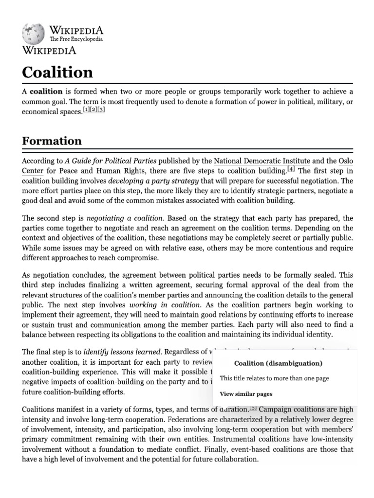Coalition | PDF