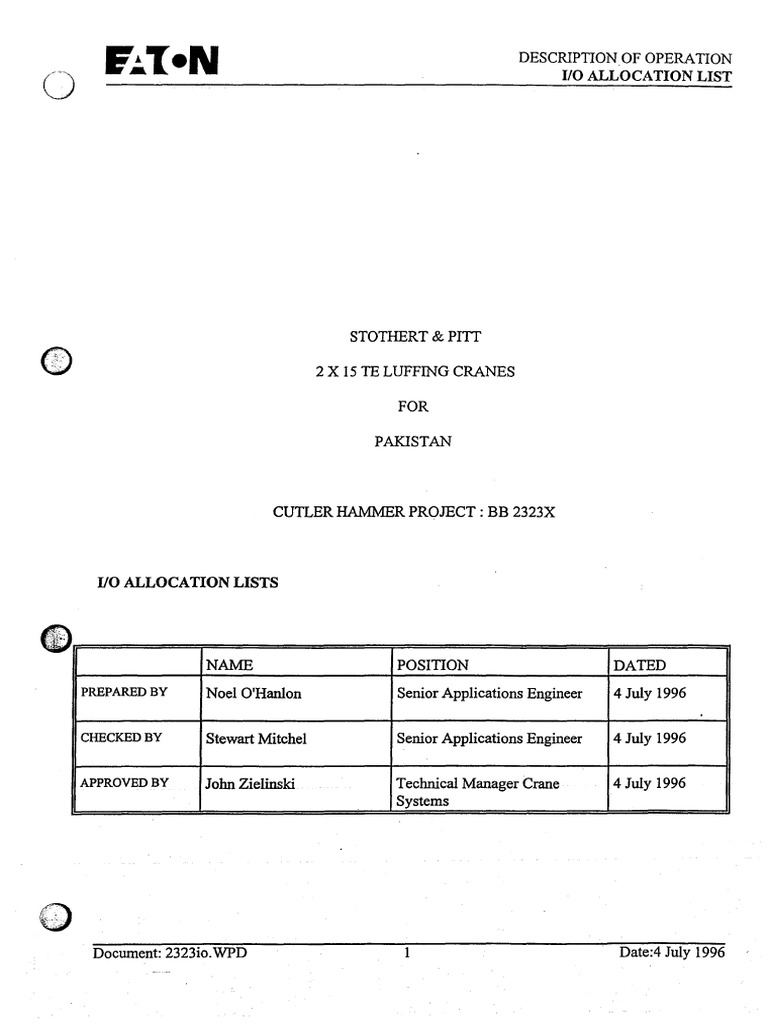I-O Allocation Lists | PDF