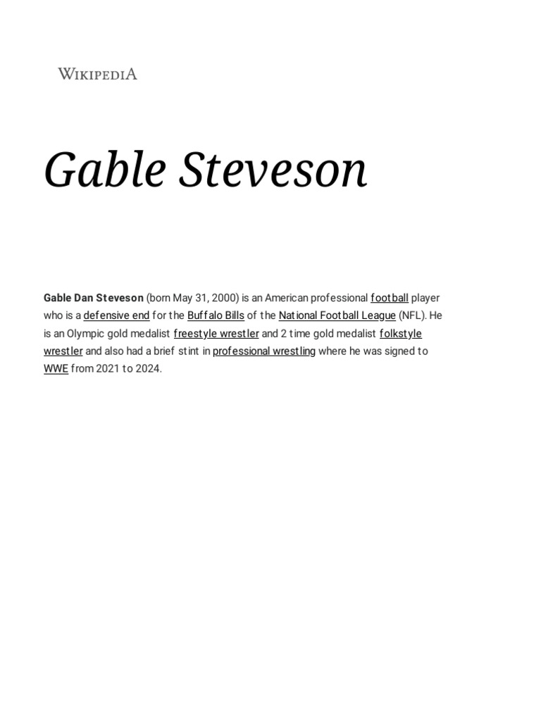 Gable Steveson - Wikipedia | PDF | Sports