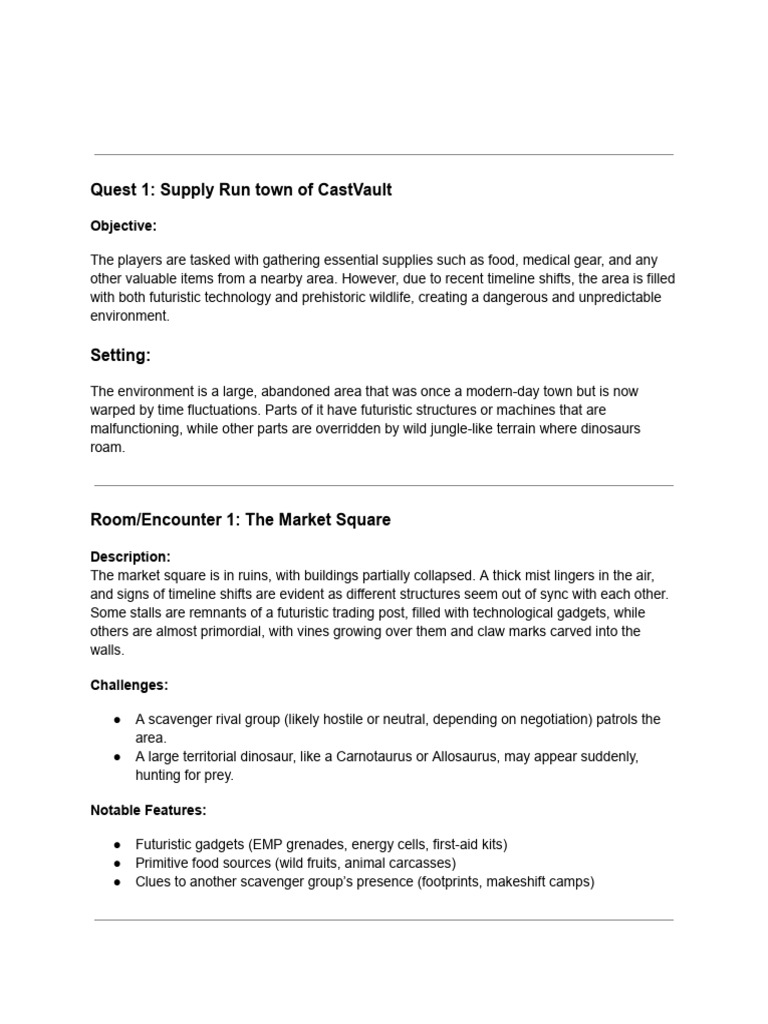 Supply Run Town of CastVault | PDF | Fortification | Apocalyptic And ...