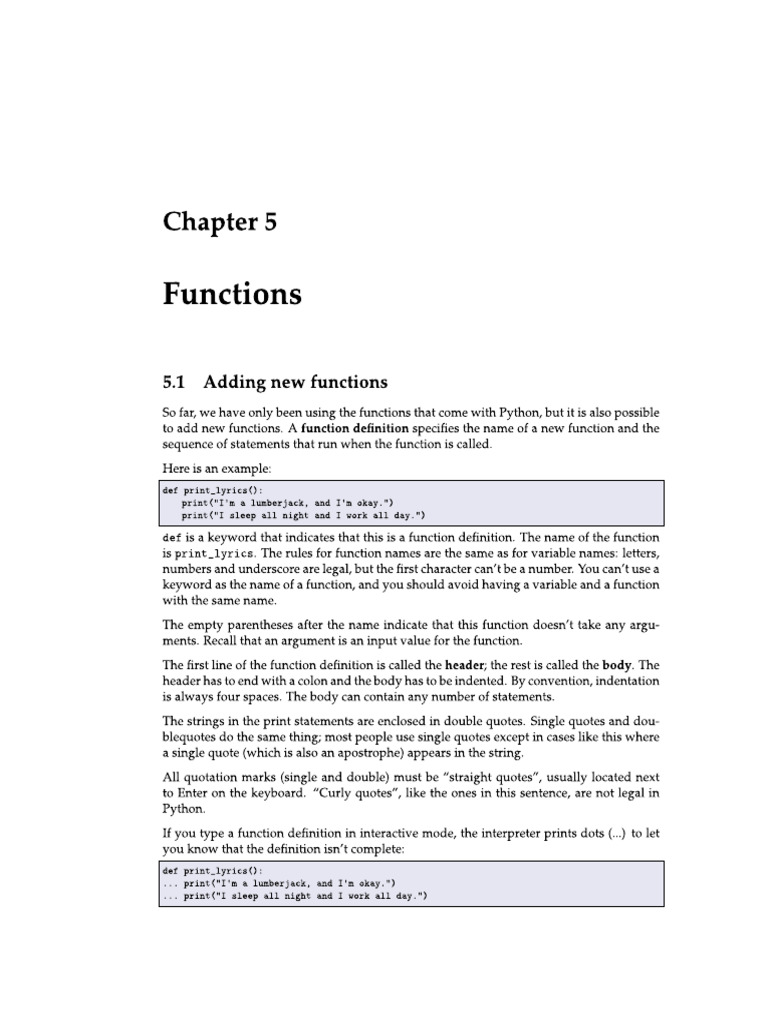 Ch05 Functions | PDF