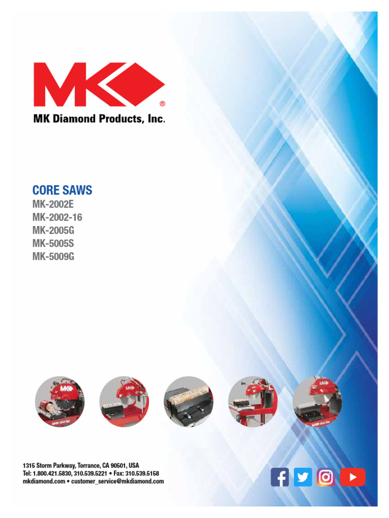 AP080287 Core Saw Brochure | PDF | Diamond