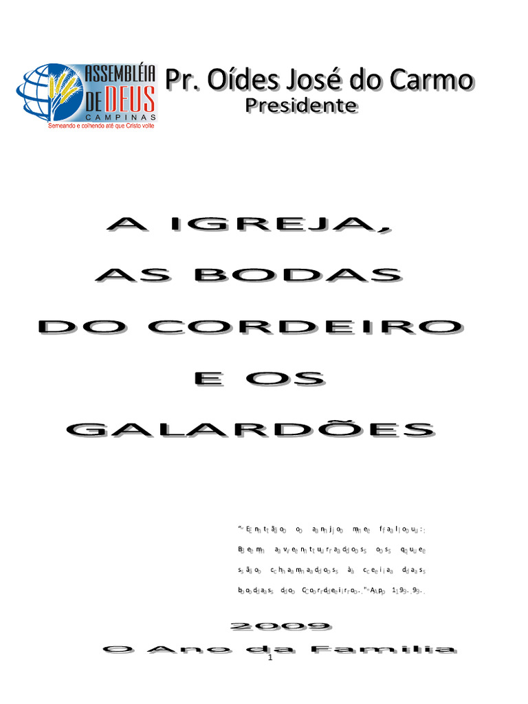 A Igreja As Bodas Do Cordeiro e Os Galardoes | PDF | Arrebatamento ...