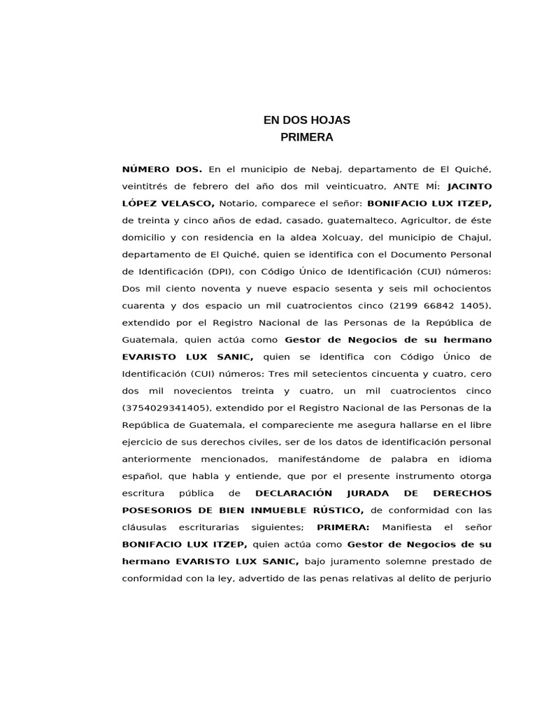 1 BONIFACIO LUX ITZEP - Evaristo Lux Sanic CHICHULUP | PDF | Derecho