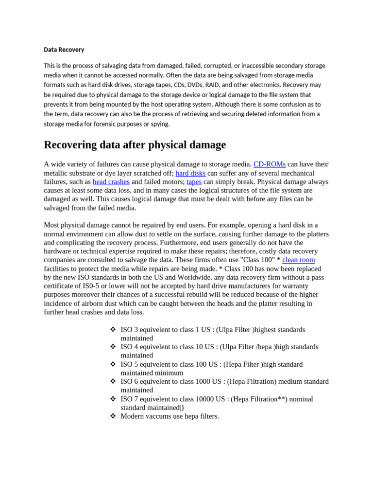 Data recovery | PDF | Information Technology | Computing