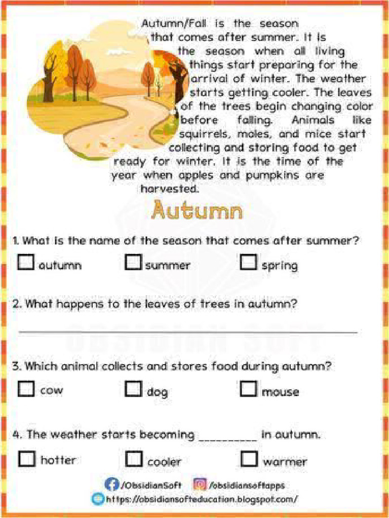 Read and Write About Autumn (Fall) | PDF