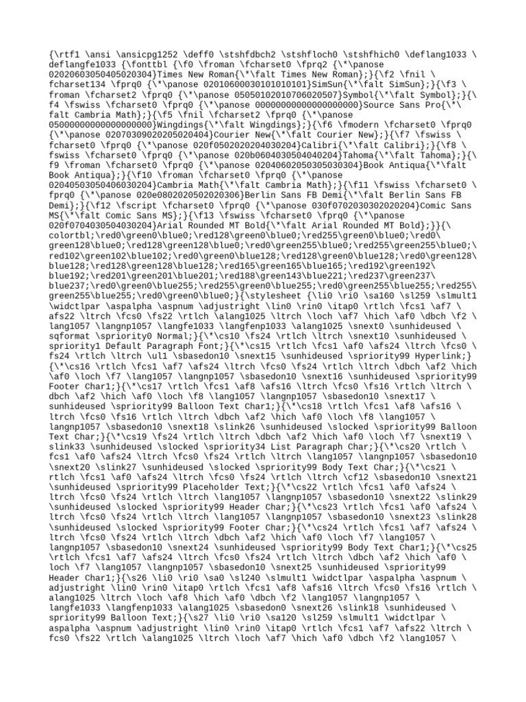 RTF Document Formatting Guide | PDF | Text | Typography