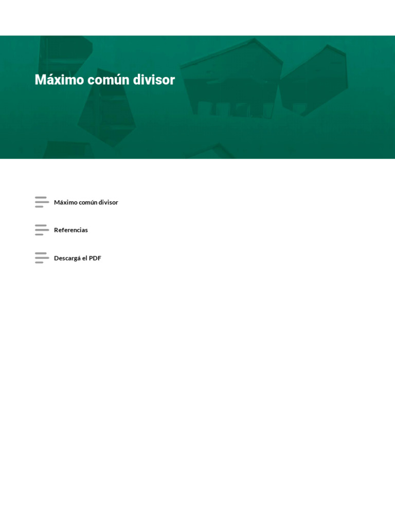 Cálculo del Máximo Común Divisor (MCD) | PDF | Ecuaciones | Álgebra