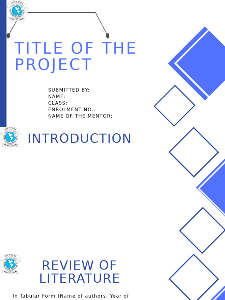 Format of Synopsis Presentation | PDF