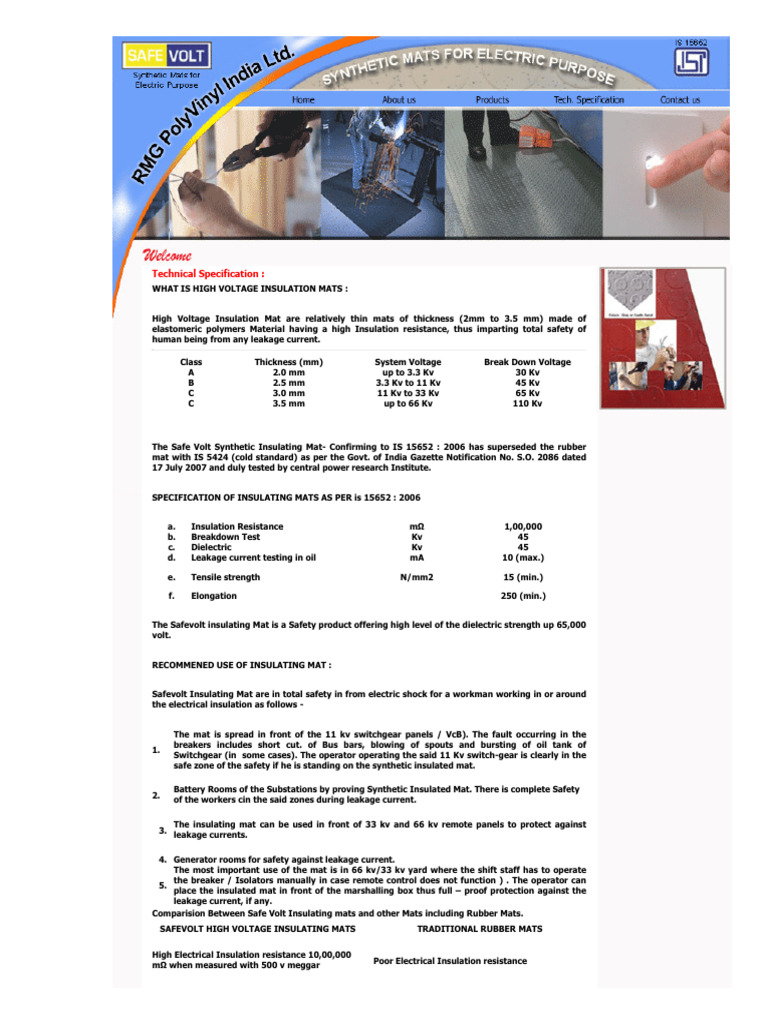 High Voltage Insulation Mats, Electric Shock Proof Mats, Rubber Mat For ...