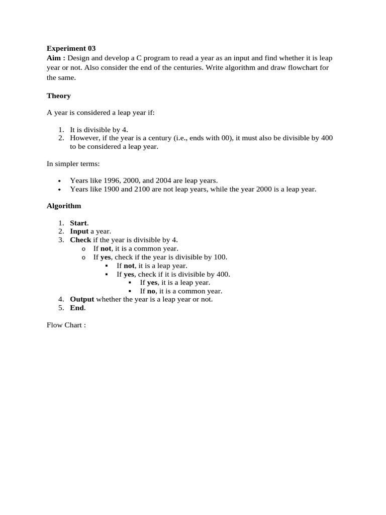 Exp 3 Leap Year | PDF