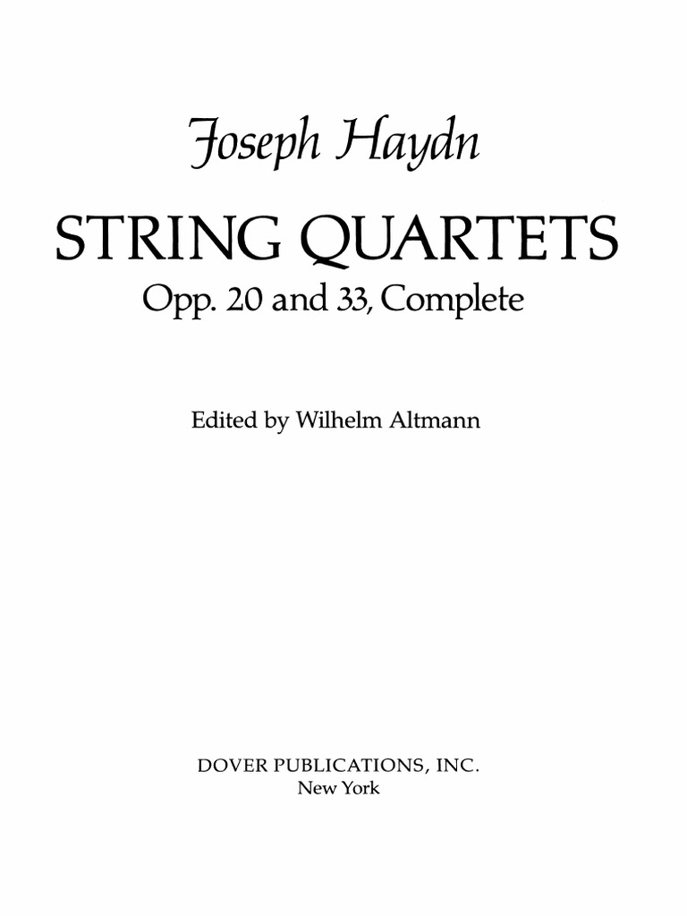 String Quartets, Op. 20 - 1. Quartet in E Major, Hob. III 31 | PDF
