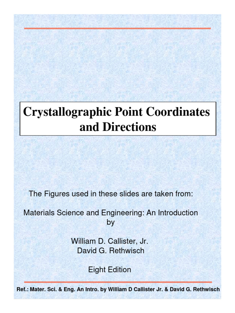 Crystallographic Point Coordinates and Directions | PDF | Crystallite ...