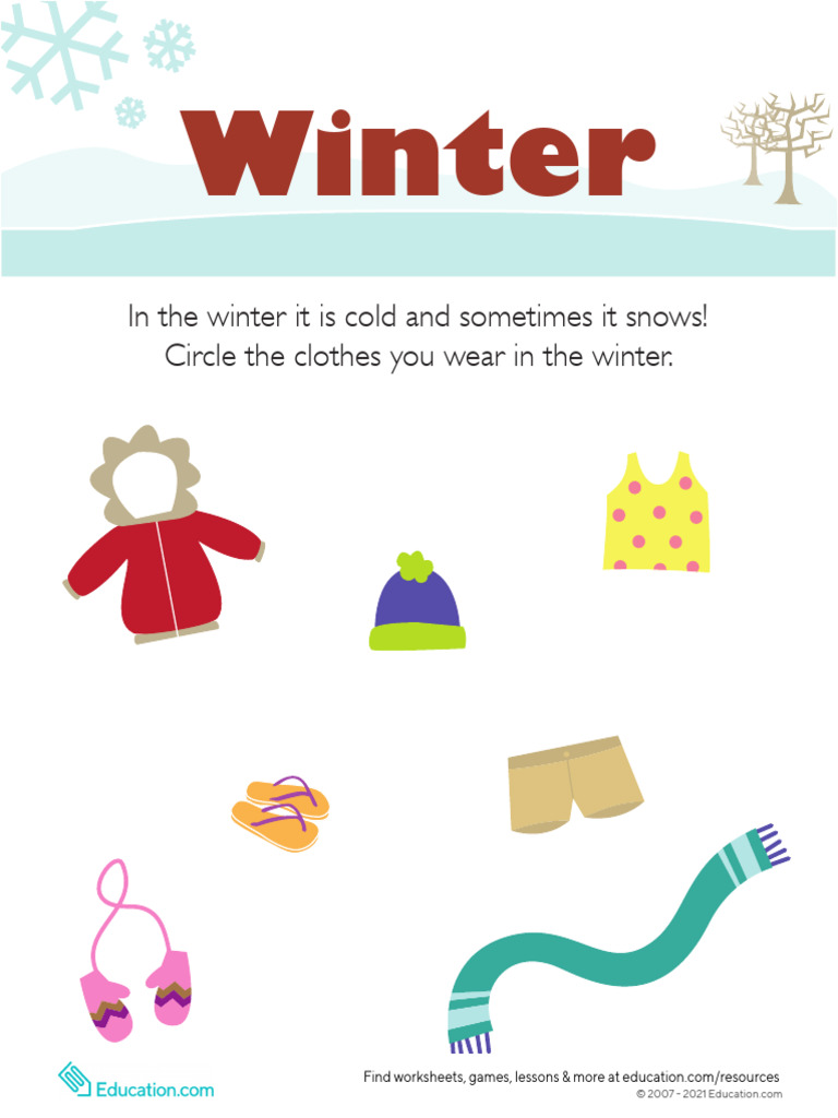 Winter Clothing Activities for Kids | PDF
