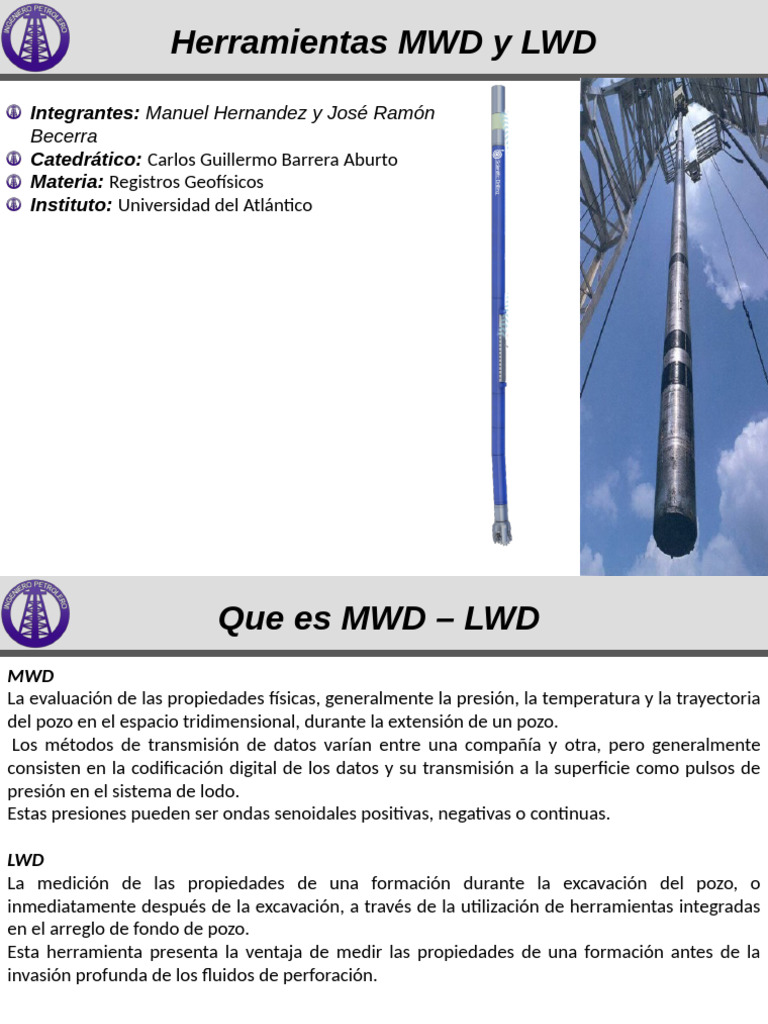 Herramientas MWD y LWD en Perforación | PDF | Perforación | Sensor