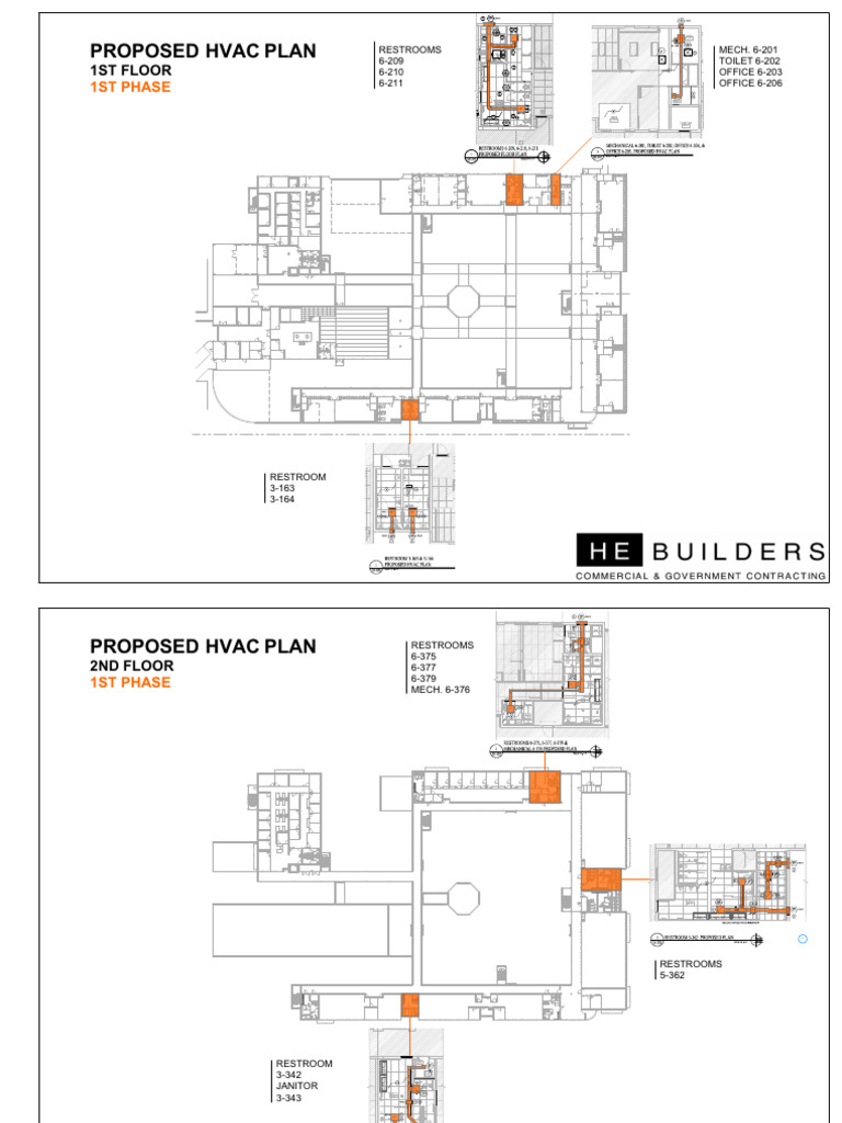 Proposed HVAC Plan for 1st & 2nd Floors | PDF