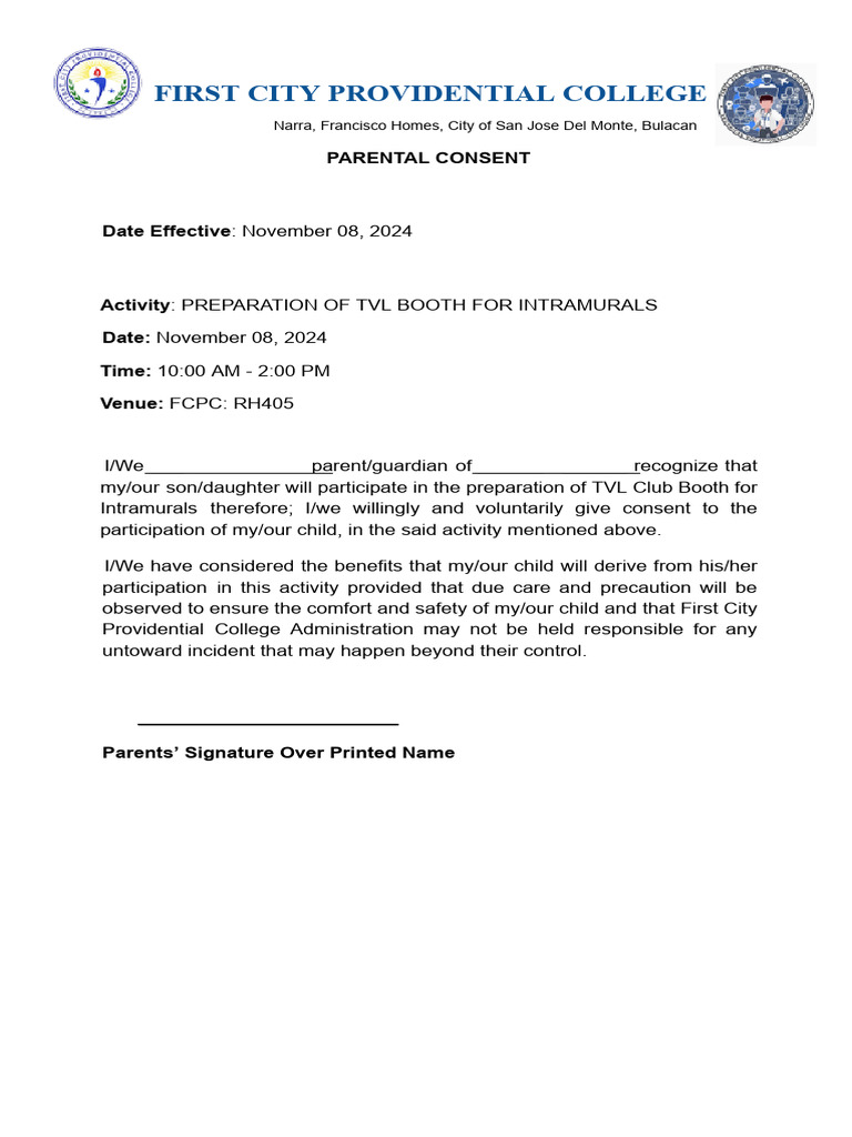 Parents-Consent-TVL BOOTH | PDF