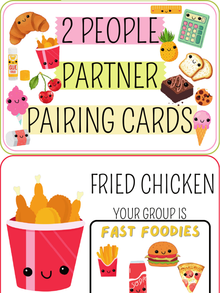 Food and School Object Pairing Cards | PDF
