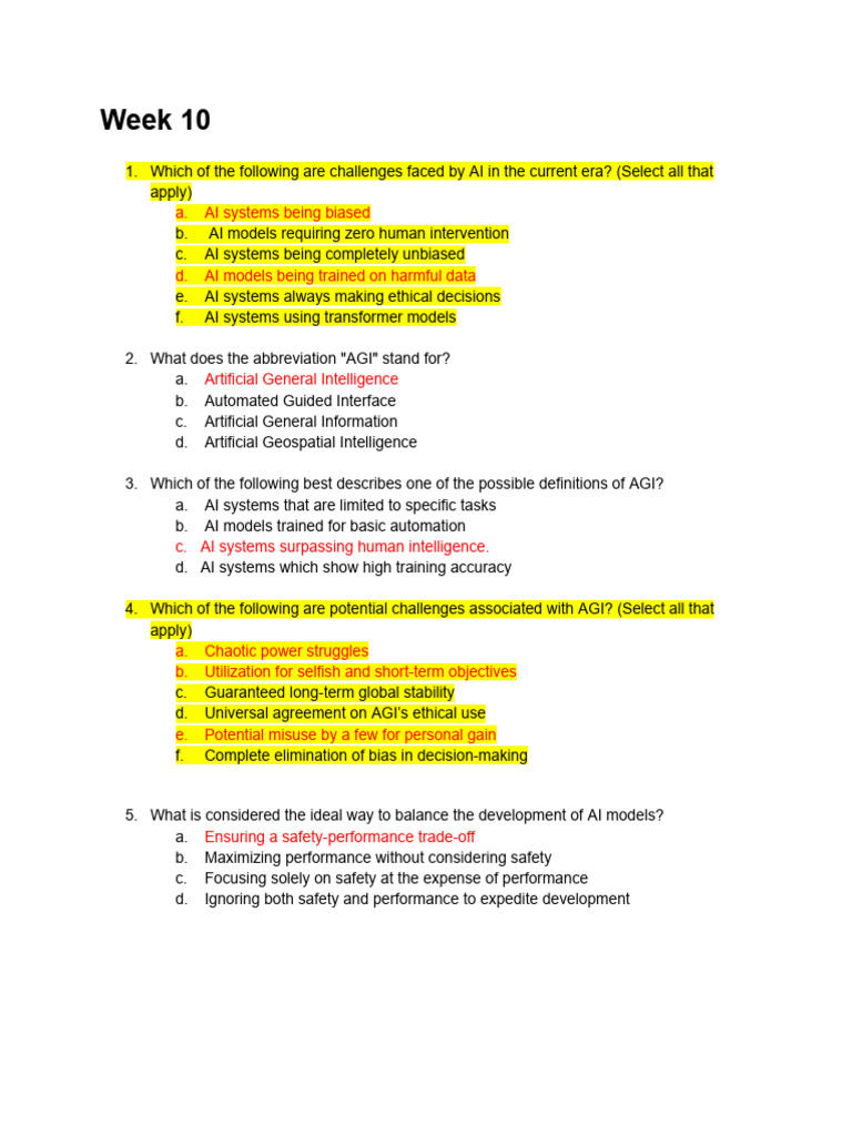 Week 10 - Solution | PDF | Artificial Intelligence | Intelligence (AI ...