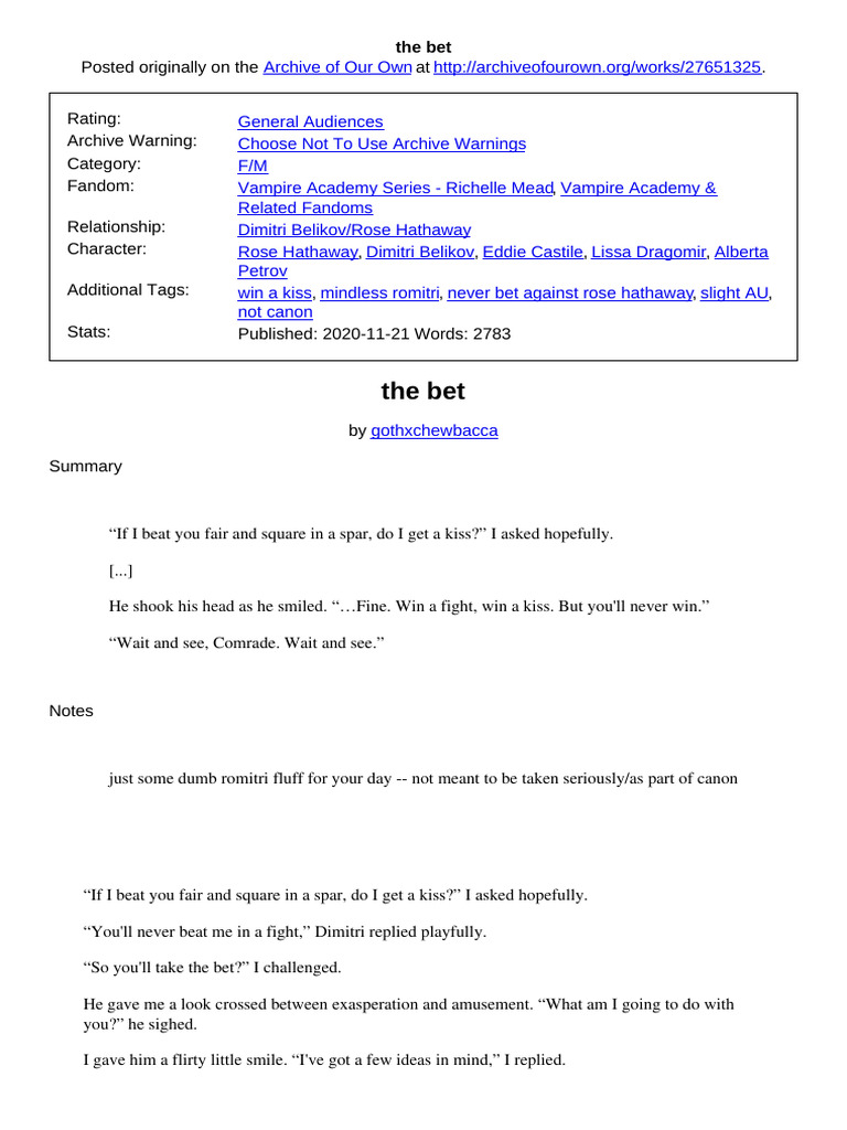 The Bet | PDF